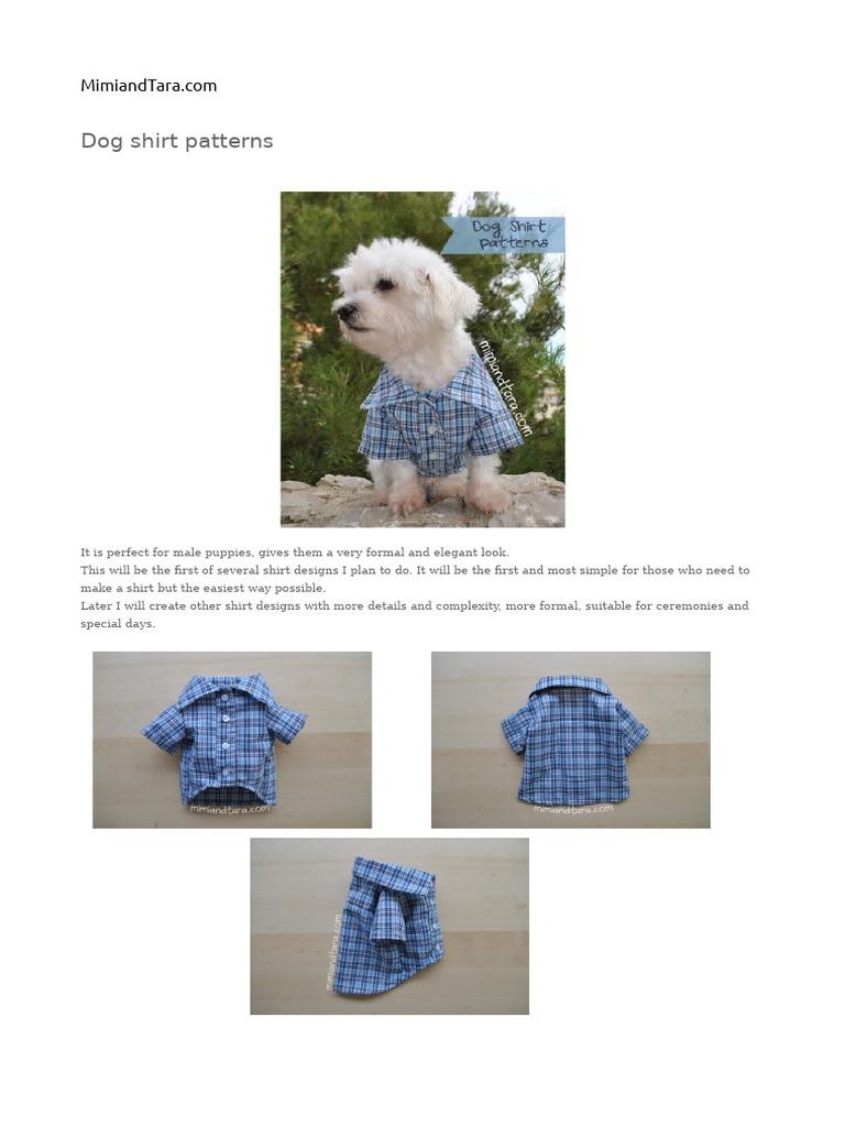 Simple Dog Shirt Sewing Patterns | PDF | Seam (Sewing) | Sewing
