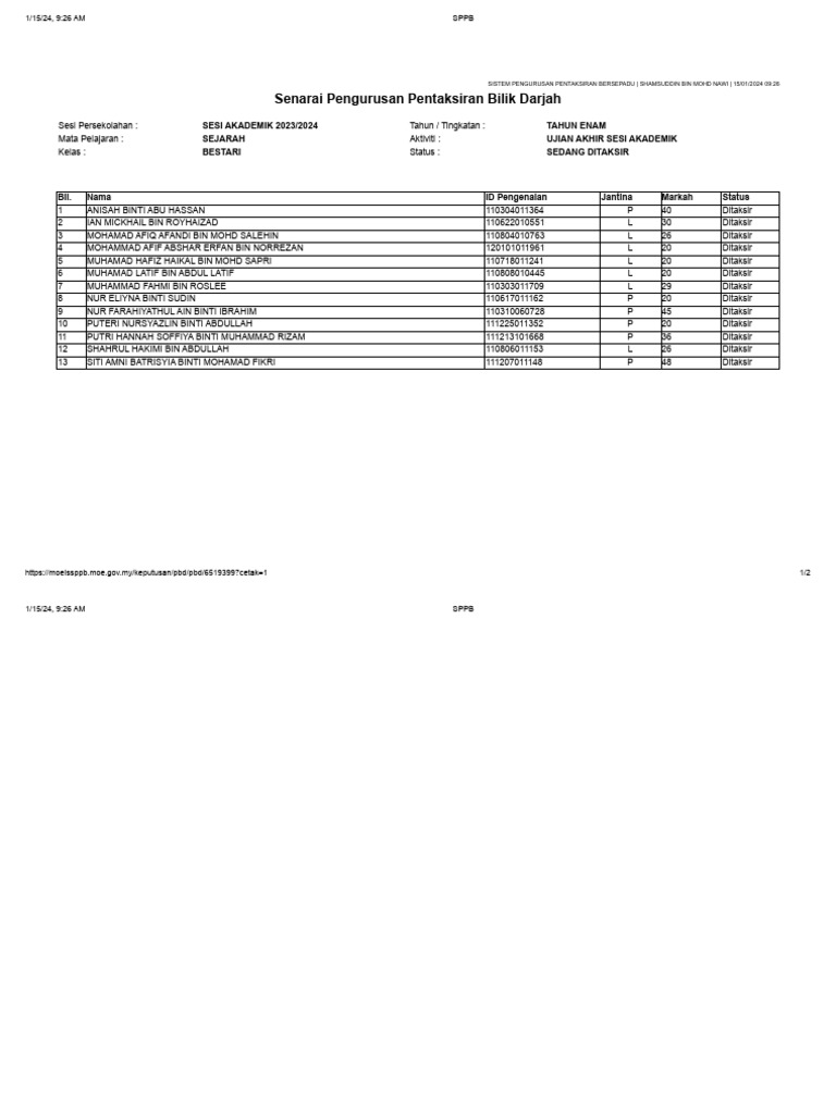 T6 Sejarah Uasa | PDF