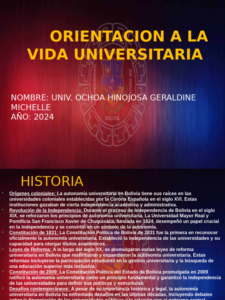 Orientacion A La Vida Universitaria. Tema1-1 | PDF | Universidad | Maestros