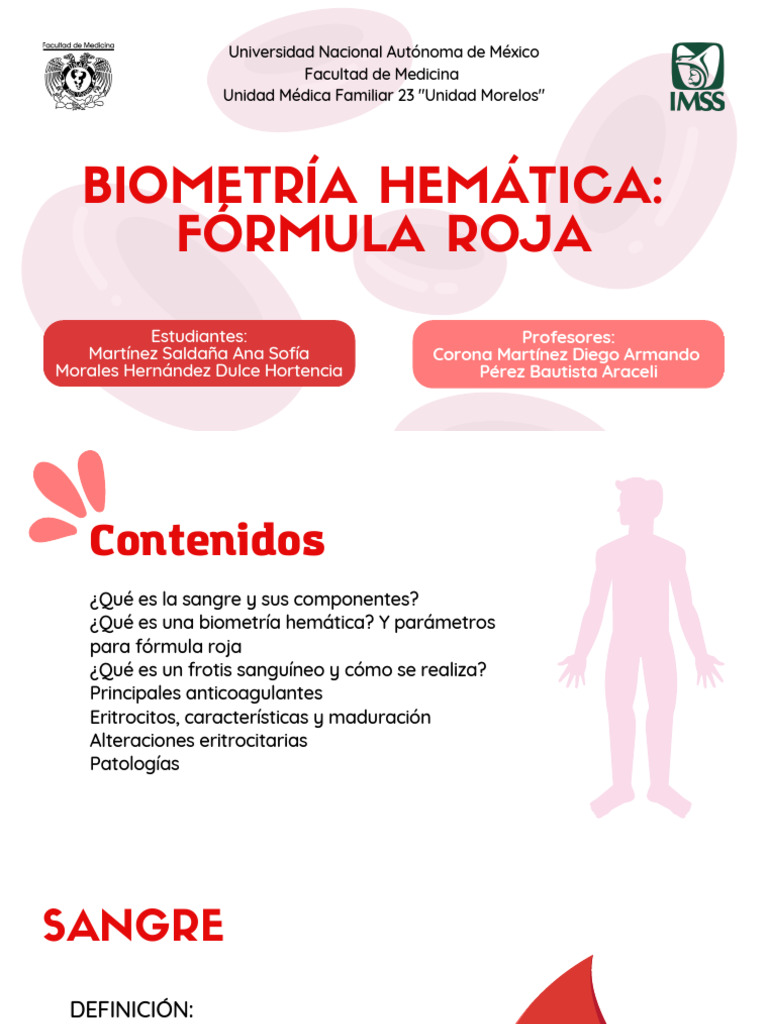 Biometría Hemática Fórmula Roja | PDF | Sangre | Glóbulo rojo