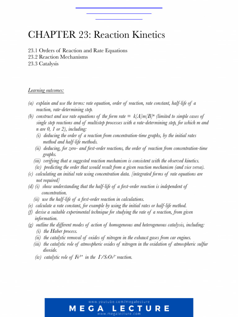 Chapter 23 Reaction Kinetics | PDF | Reaction Rate | Catalysis