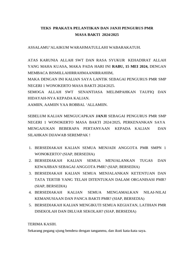 Janji PMR Teks | PDF