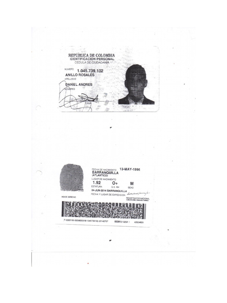 2.cedula Daniel Anillo | PDF