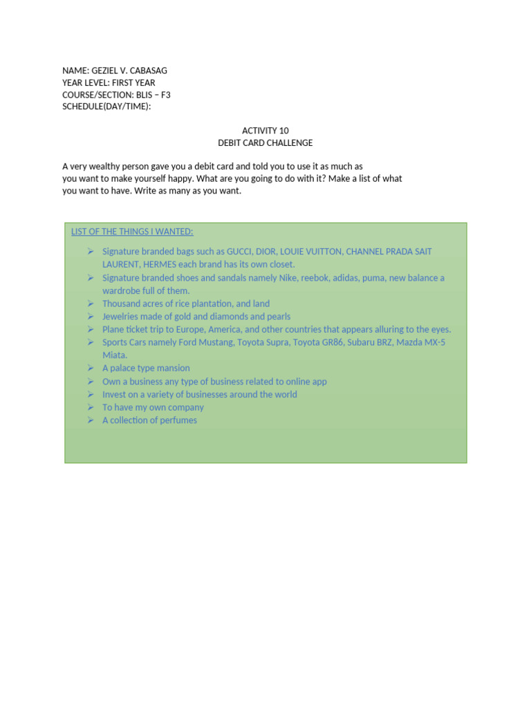 Activity 10 Unself 1 | PDF