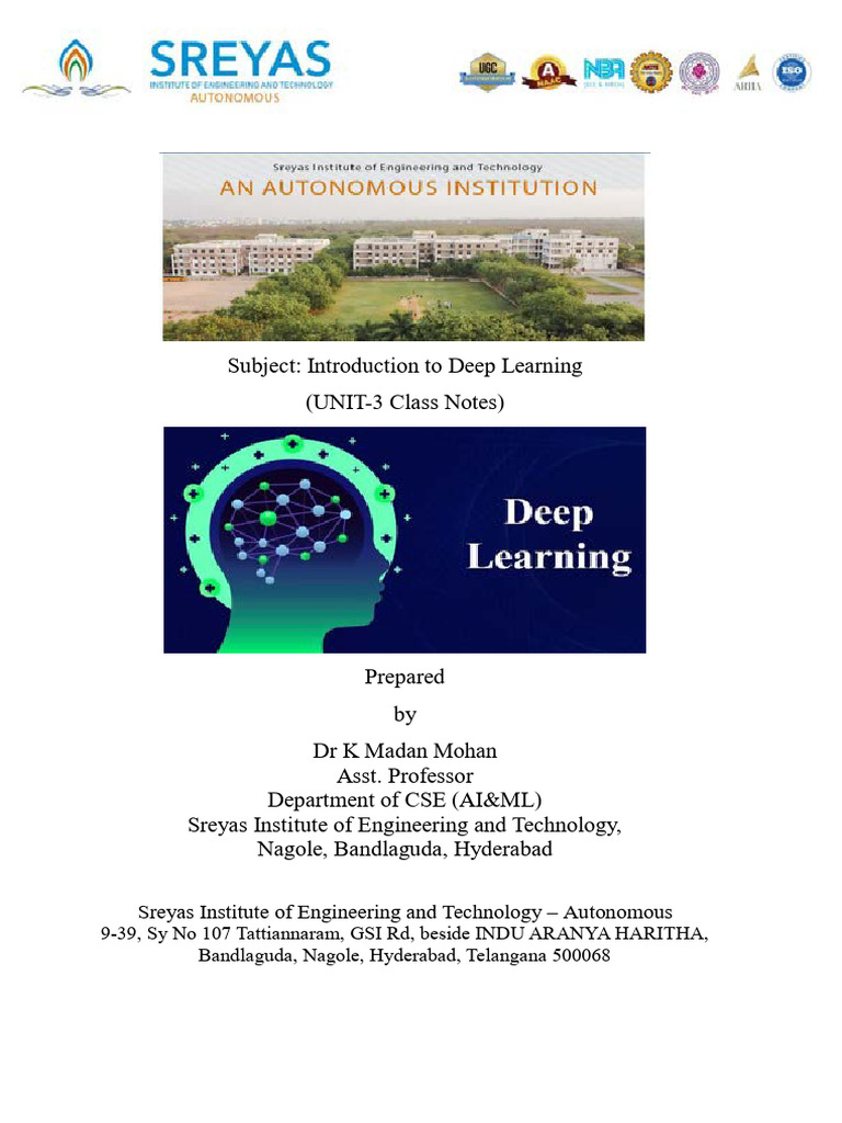 3rd Unit DL Final Class Notes | PDF | Deep Learning | Artificial Neural ...