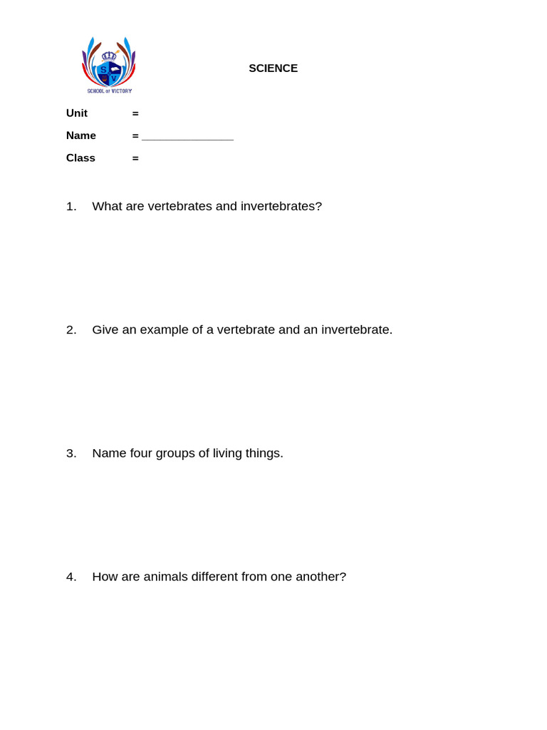Understanding Vertebrates and Invertebrates | PDF