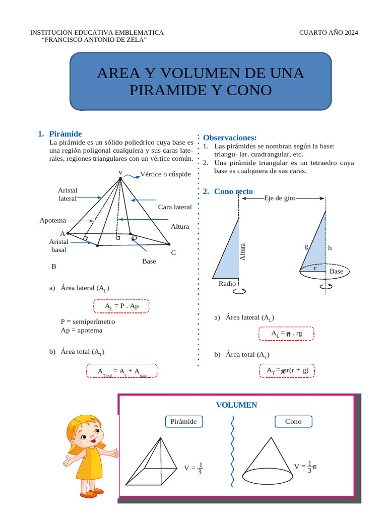 Piramide y Cono | PDF | Geometría euclidiana | Formas geométricas