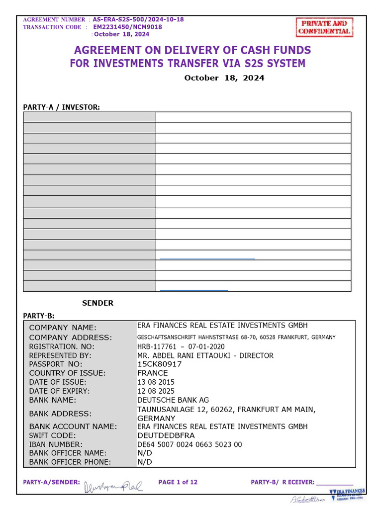 S2S Investment Fund Transfer Agreement | PDF | Arbitration | Justice