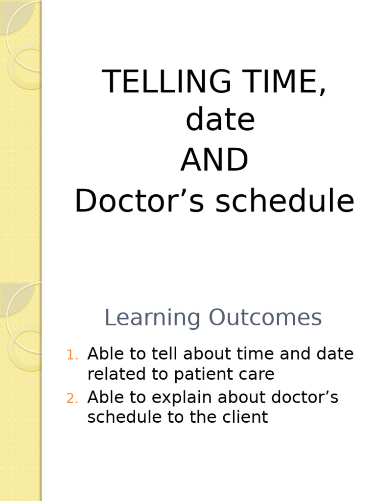 Telling Time and Schedule | PDF