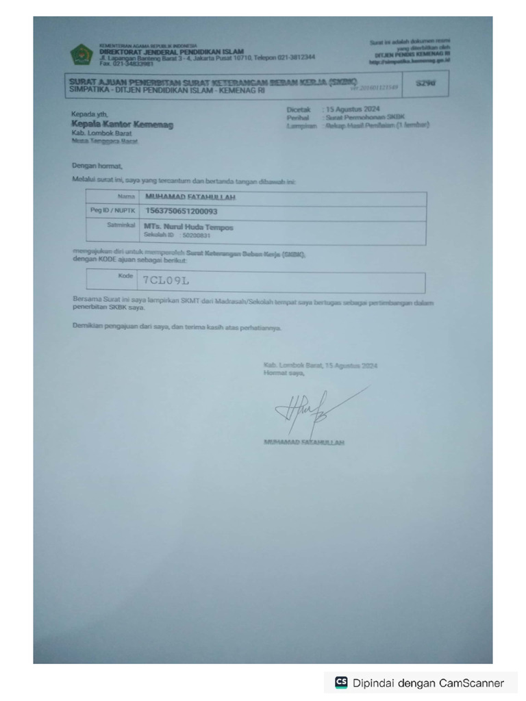 Ajuan SKBK Fatah | PDF