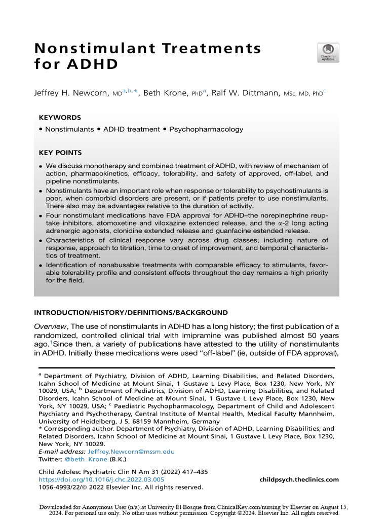 Nonstimulant ADHD Treatment Options | PDF | Attention Deficit ...