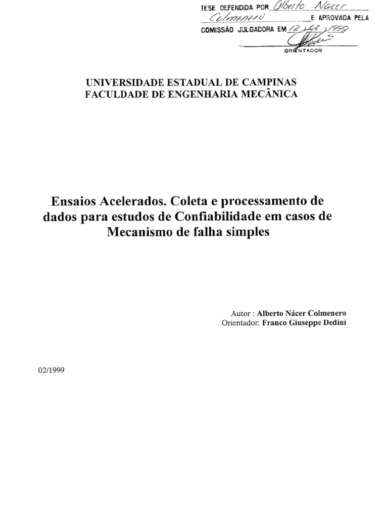 Ensaio Acelerado para Estudo de Confiabilidade de Mecanismos de Falhas ...