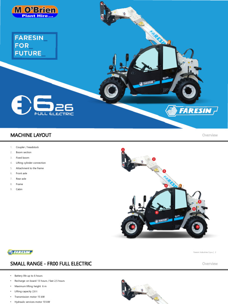 Faresin 626 Full Electric Telehandler | PDF | Battery Charger | Truck