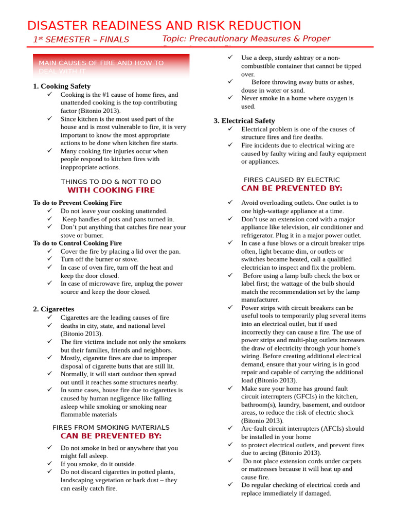 DRRR Reviewer 11 | PDF | Fires | Combustion