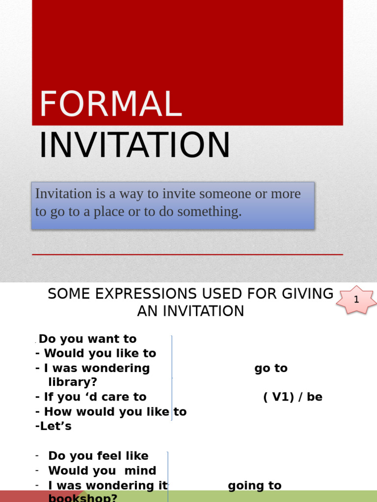 Invitation Expressions and Examples | PDF