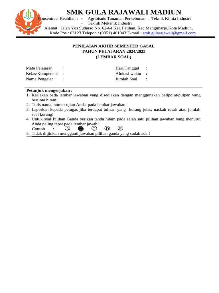 Kop Pas Gasal 2024-2025 | PDF