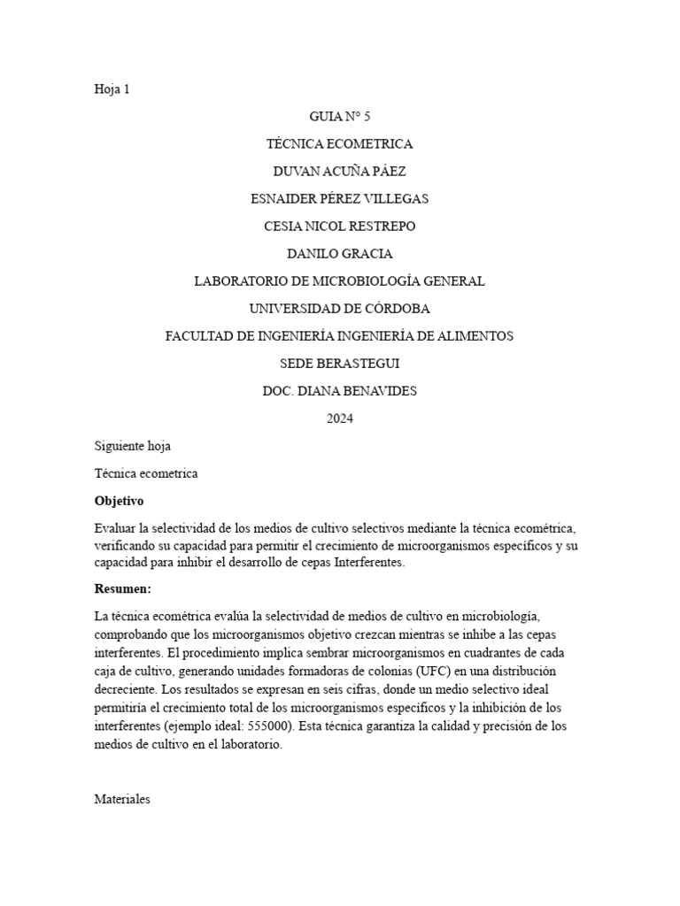 Bitácora Tecnica Ecometrica. Dap | PDF | Escherichia coli | Salmonela