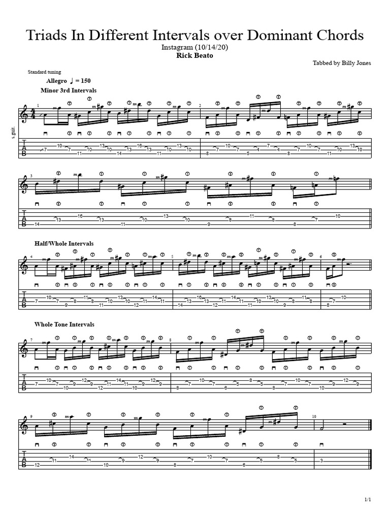 Triads in Different Intervals Over Dominant Chords Instagram (10 - 14 - 20) | PDF | Interval ...