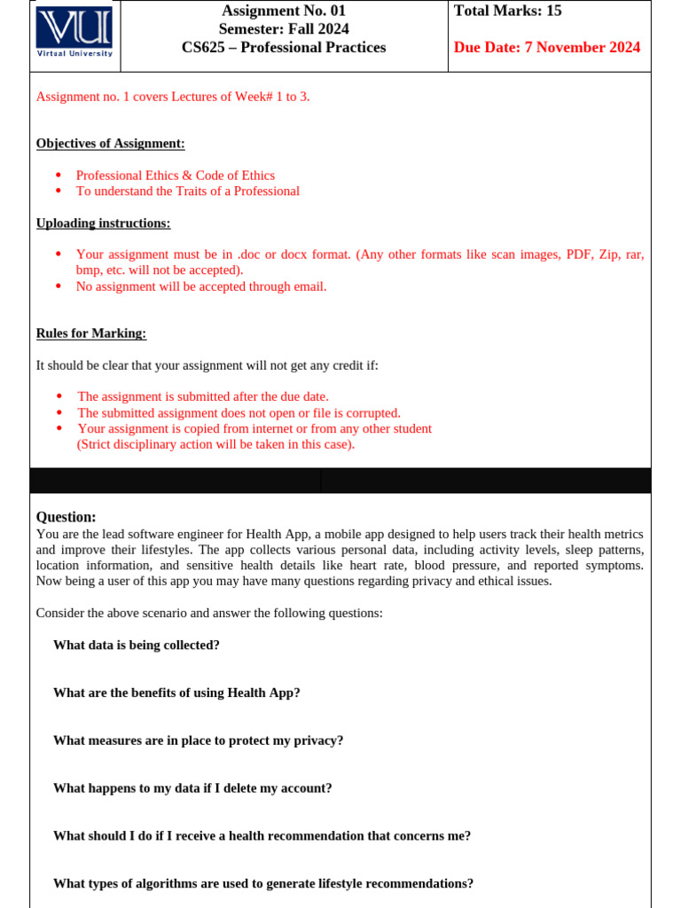 Fall 2024 - CS625 - 1 | PDF | Career & Growth | Business