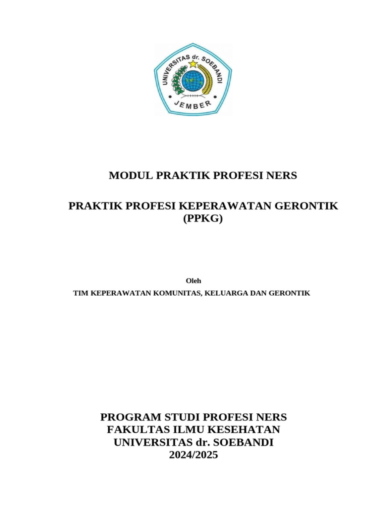 Modul Praktek Profesi Ners Gerontik 2024 Reguler | PDF