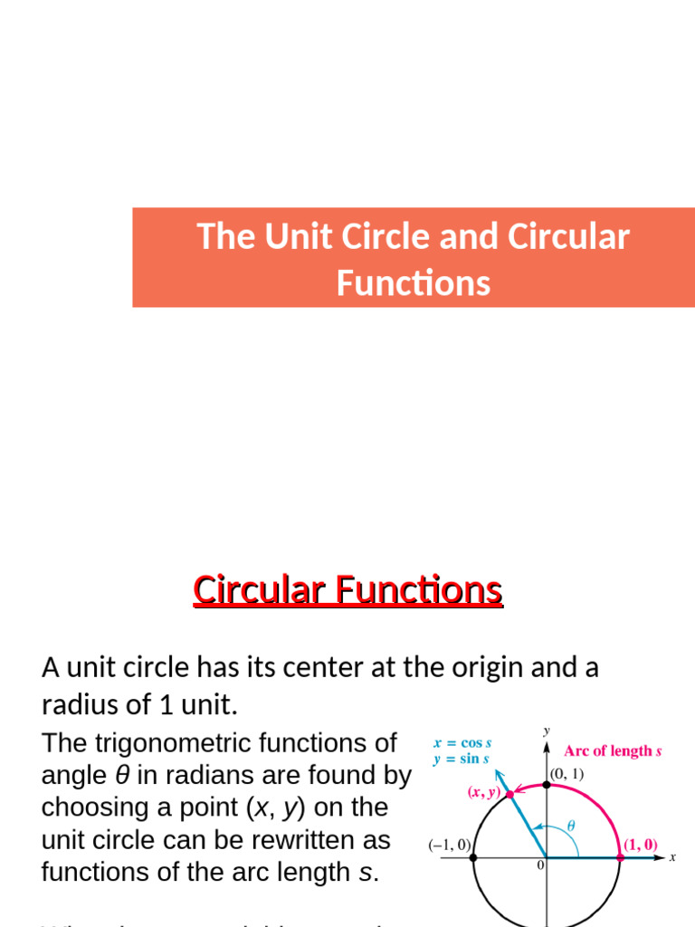 2nd Q-3. Circular Functions | PDF | Trigonometric Functions | Circle