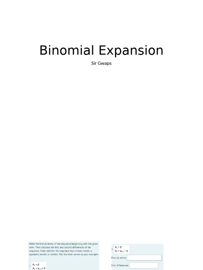 Binomial Expansion | PDF