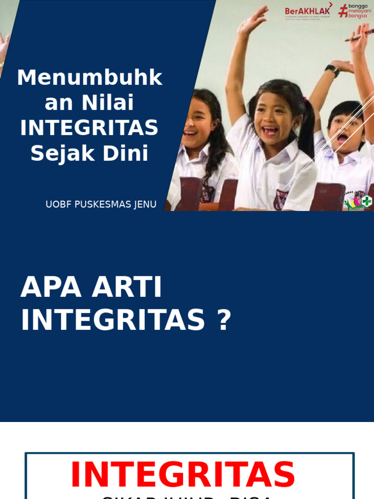 Nilai Integritas | PDF | Pengembangan Diri