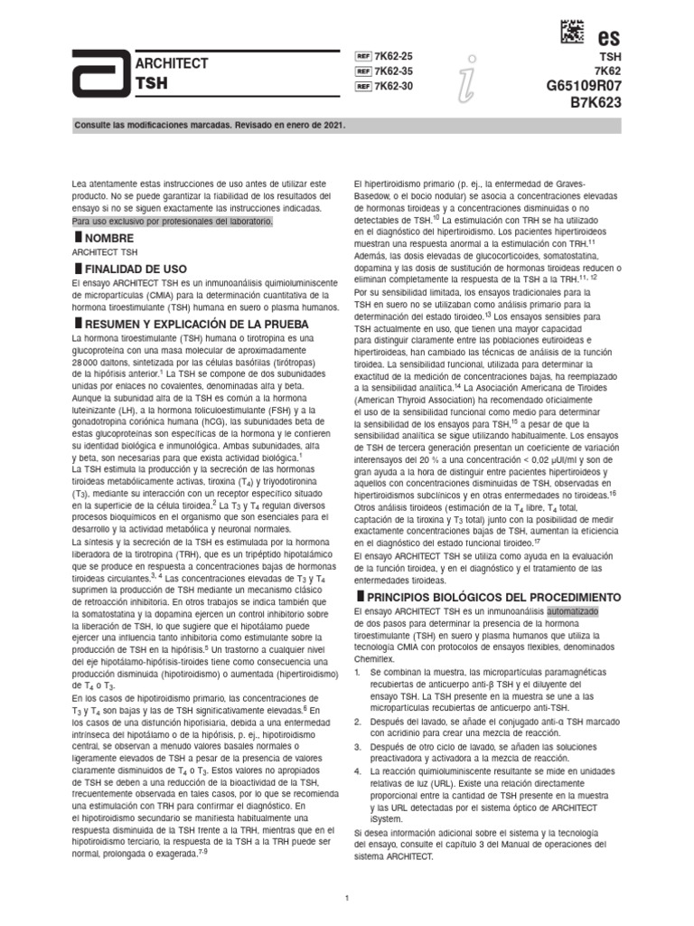 TSH Vitros | PDF | Hormona estimulante de la tiroides | Sistema endocrino