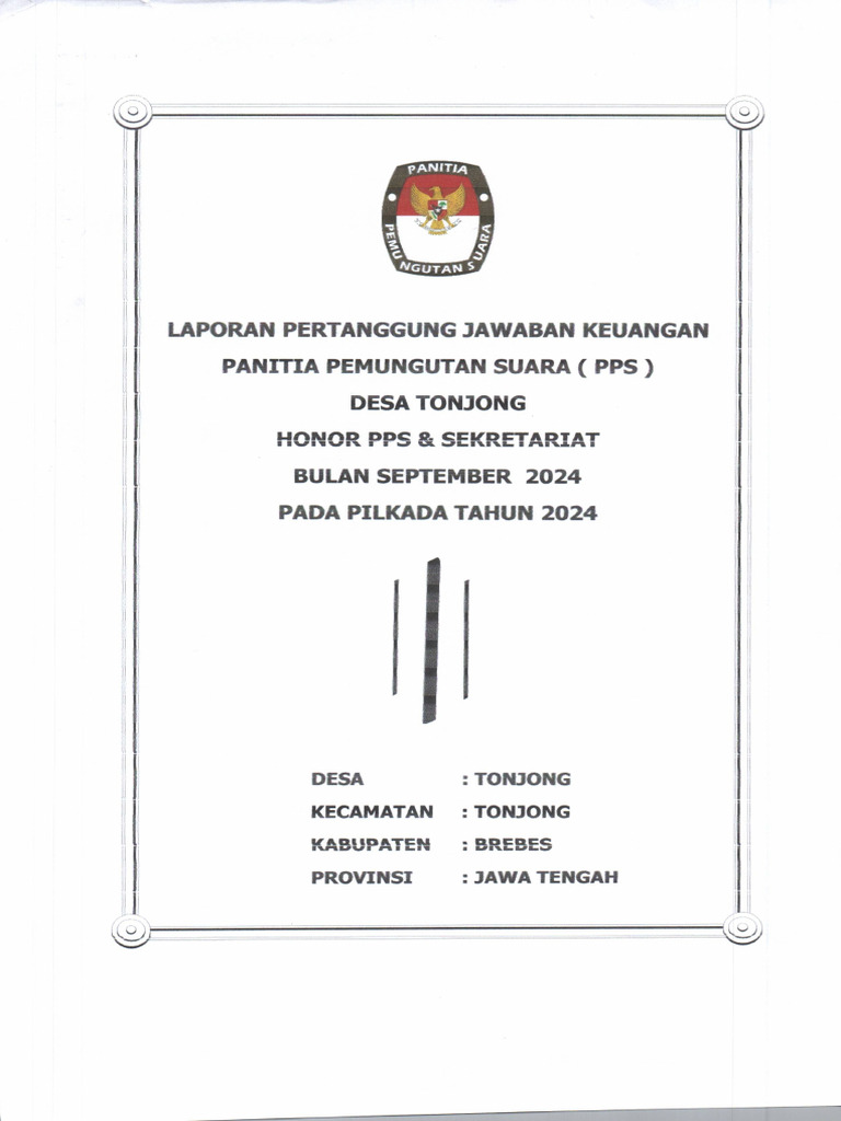 LPJ Honor Pps Dan Sekretariat Bulan September - Pilkada 2024 | PDF