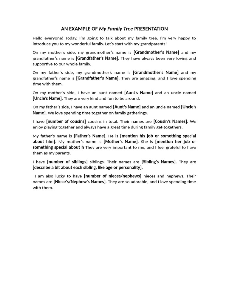 Example of My Family Tree | PDF