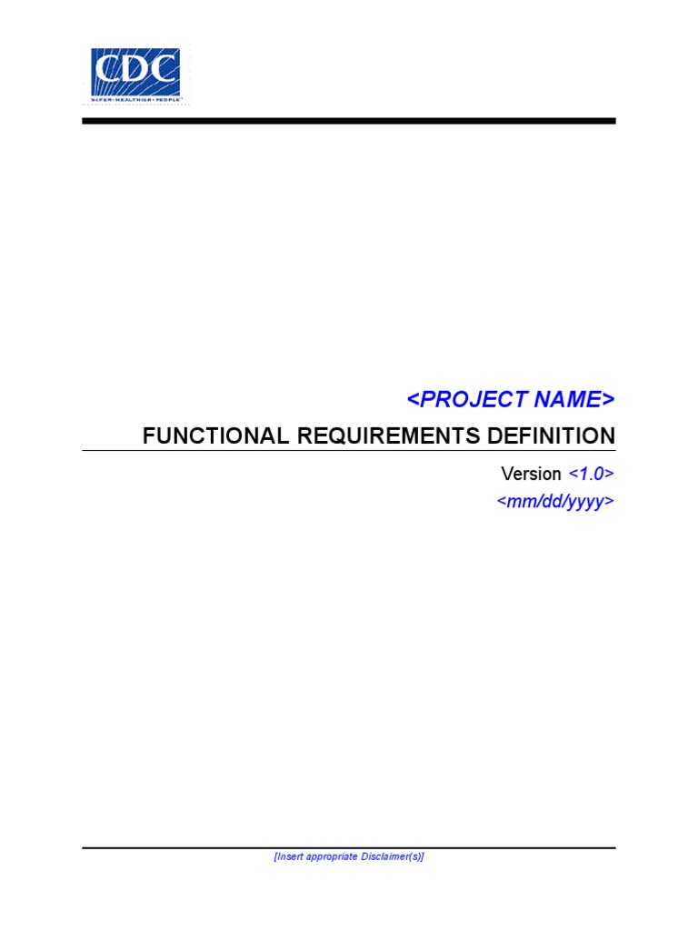 Functional Requirements Definition Template | PDF | Usability ...