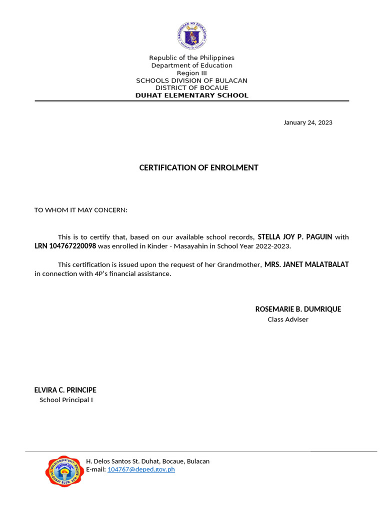 Certification of 4ps | PDF