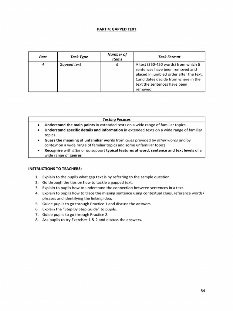 How To Teach Gapped Text | PDF