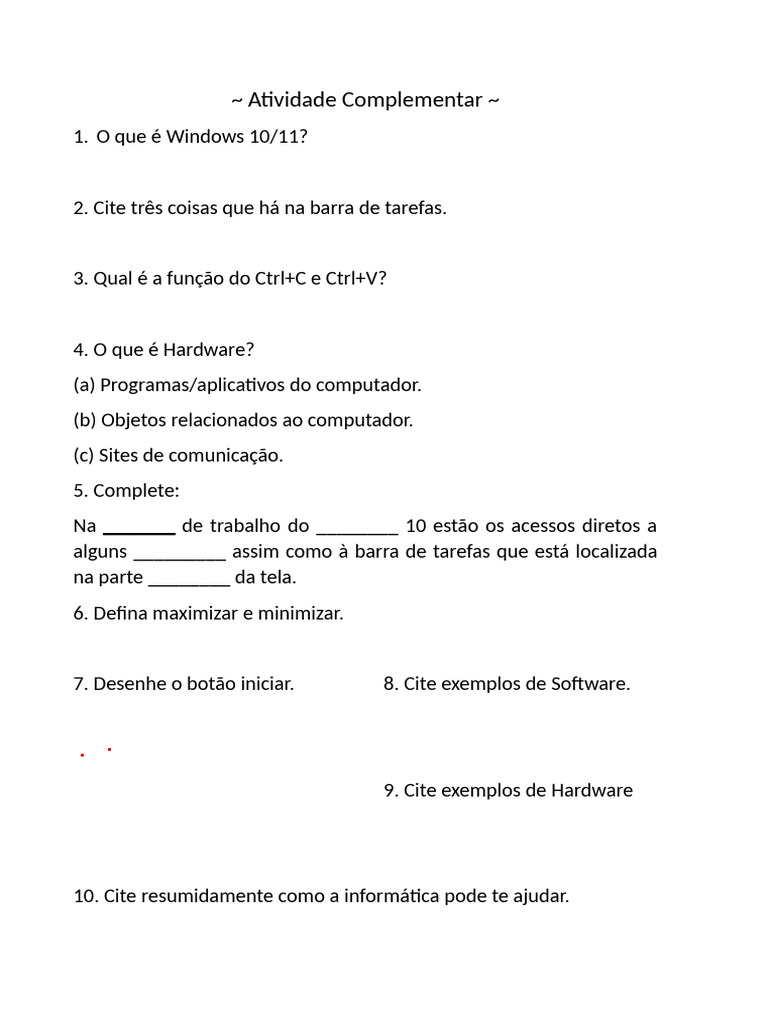 Atividade Complementar | PDF | Computadores