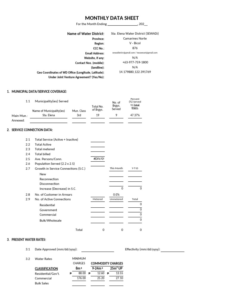 Monthly Data Sheet - New | PDF | Expense | Revenue