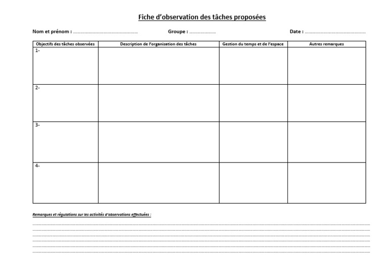 Fiche D-Observation Des - Tudiants - S3 - Suivi Des S-Ances | PDF