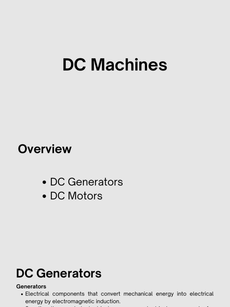 DC Machines | PDF | Electric Motor | Electric Generator