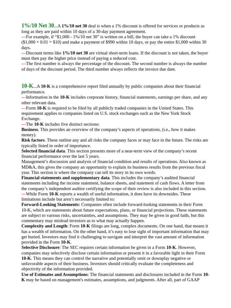 Investopedia Finance Terms | PDF | Investing | Irs Tax Forms