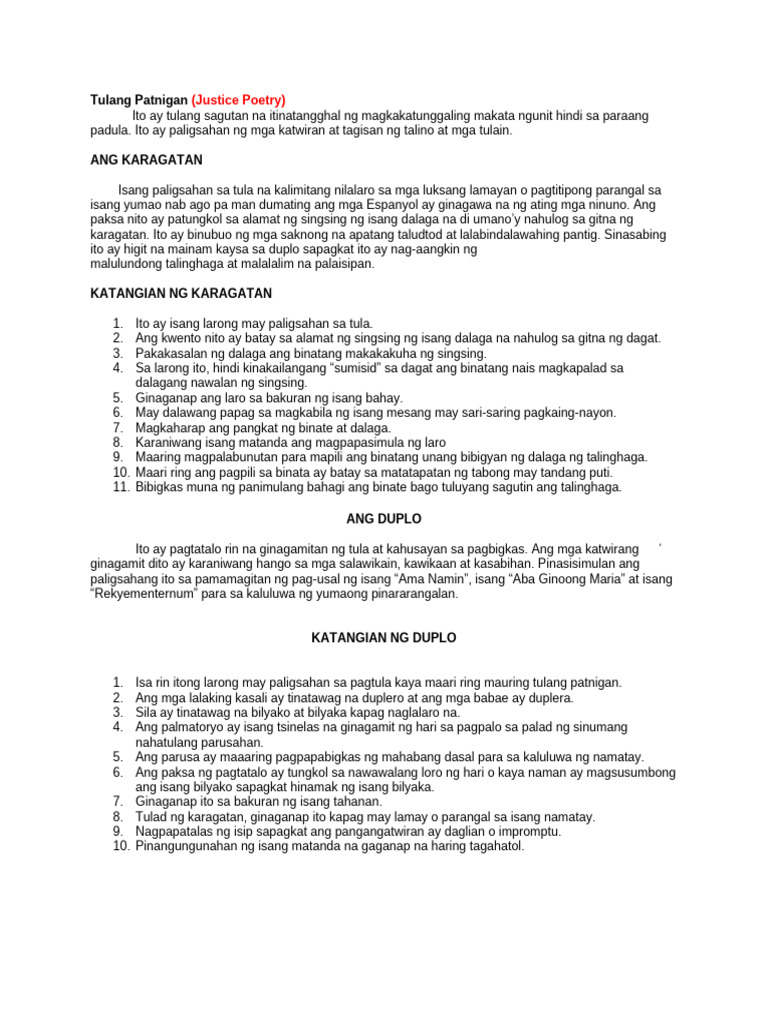 Tulang Patnigan | PDF