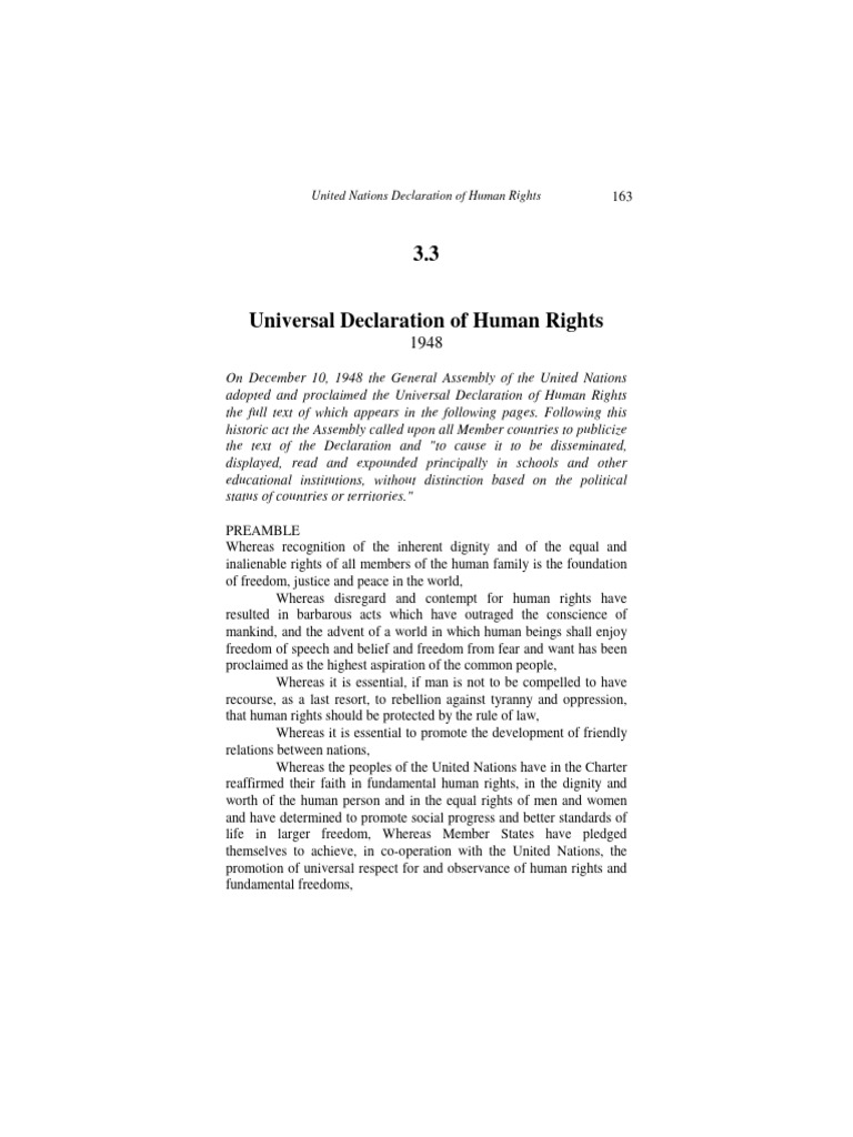 Universal Declaration of Human Rights | PDF | European Convention On ...