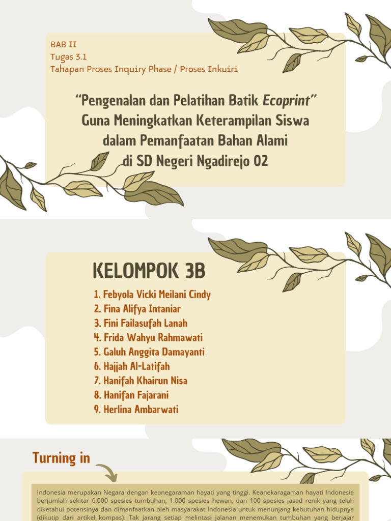 Tugas 3.1 - Proses Inkuiri - Kelompok 3B | PDF