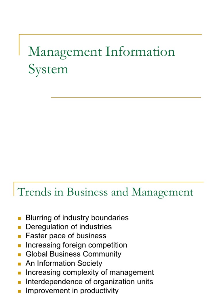 Management Information System | PDF | Information System | Management ...