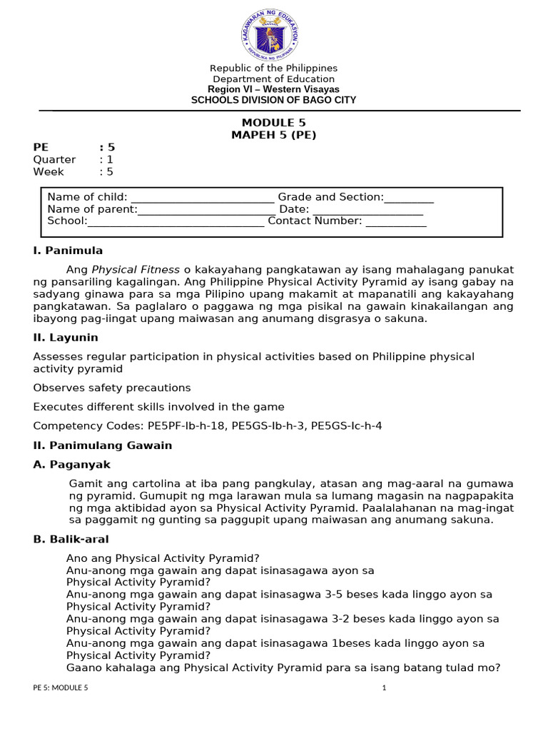 Pe 5 Module Q1 - W5 Final.1 | PDF