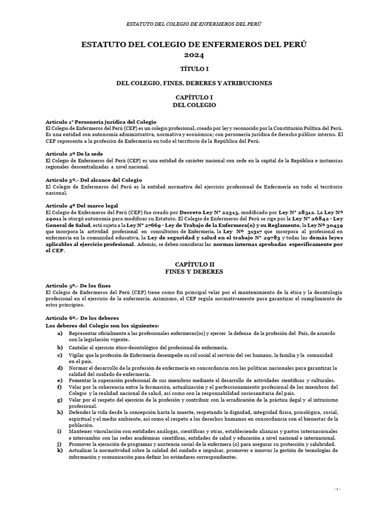 Estatuto Final | PDF | Enfermería | Contabilidad