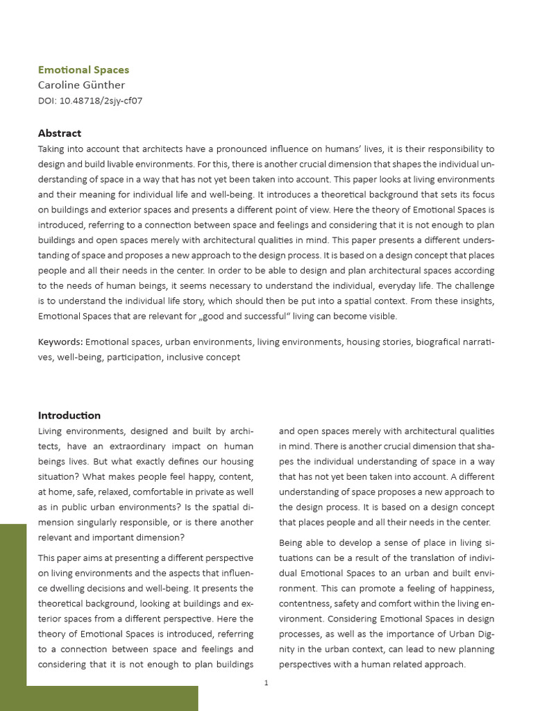 Designing Emotional Living Spaces | PDF | Phenomenology (Philosophy ...