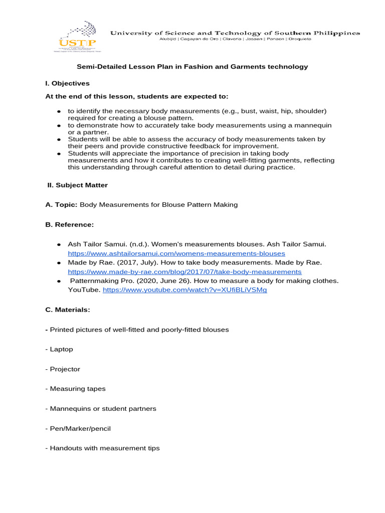 Body Measurements for Blouse Making | PDF | Blouse | Clothing