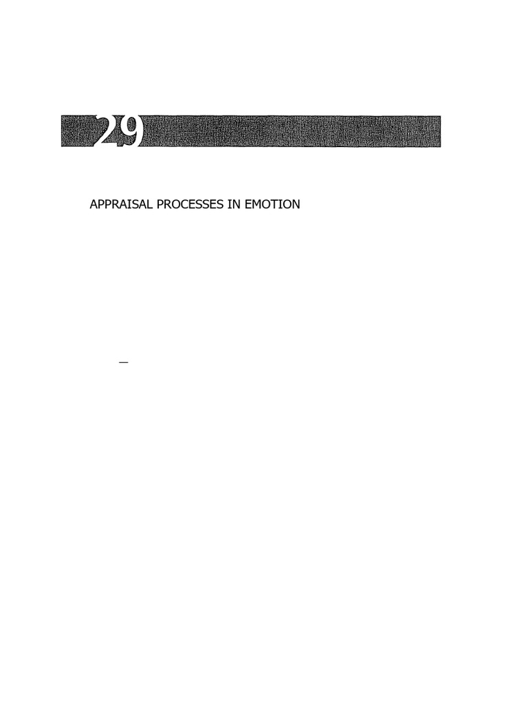 Appraisal Processes in Emotion | PDF | Emotions | Motivational