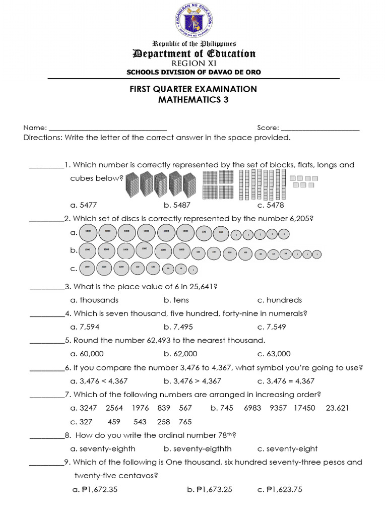 3 Grade 3 Final | PDF | Mathematics | Foreign Exchange Market