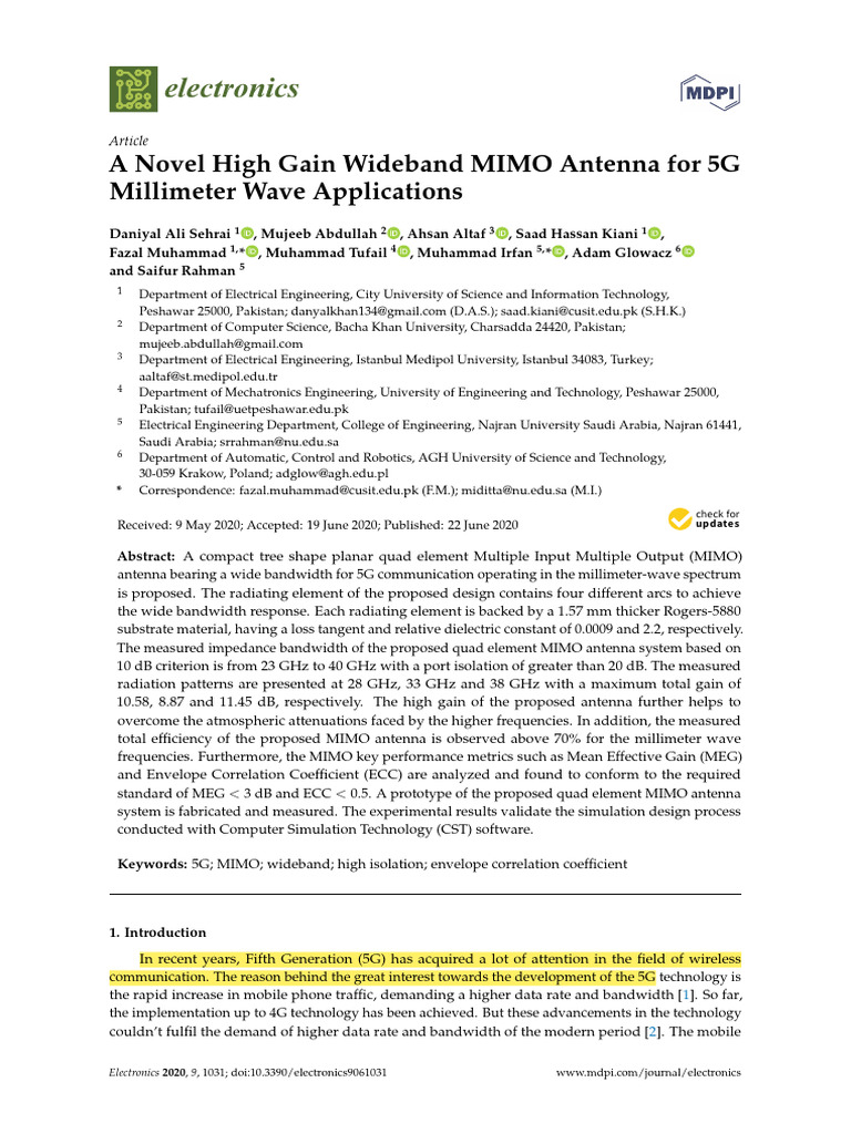 P5 Mimo | PDF | Antenna (Radio) | Extremely High Frequency