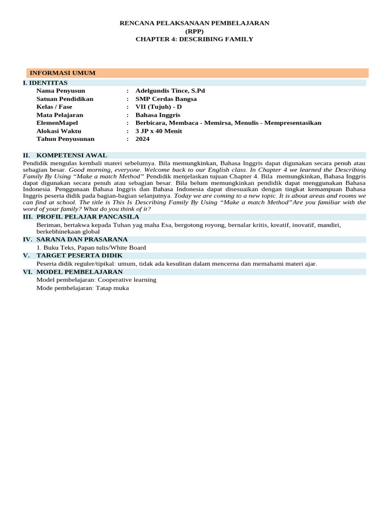 Modul Family Members KLS Vii Observasi 1 | PDF | Kesehatan Holistik